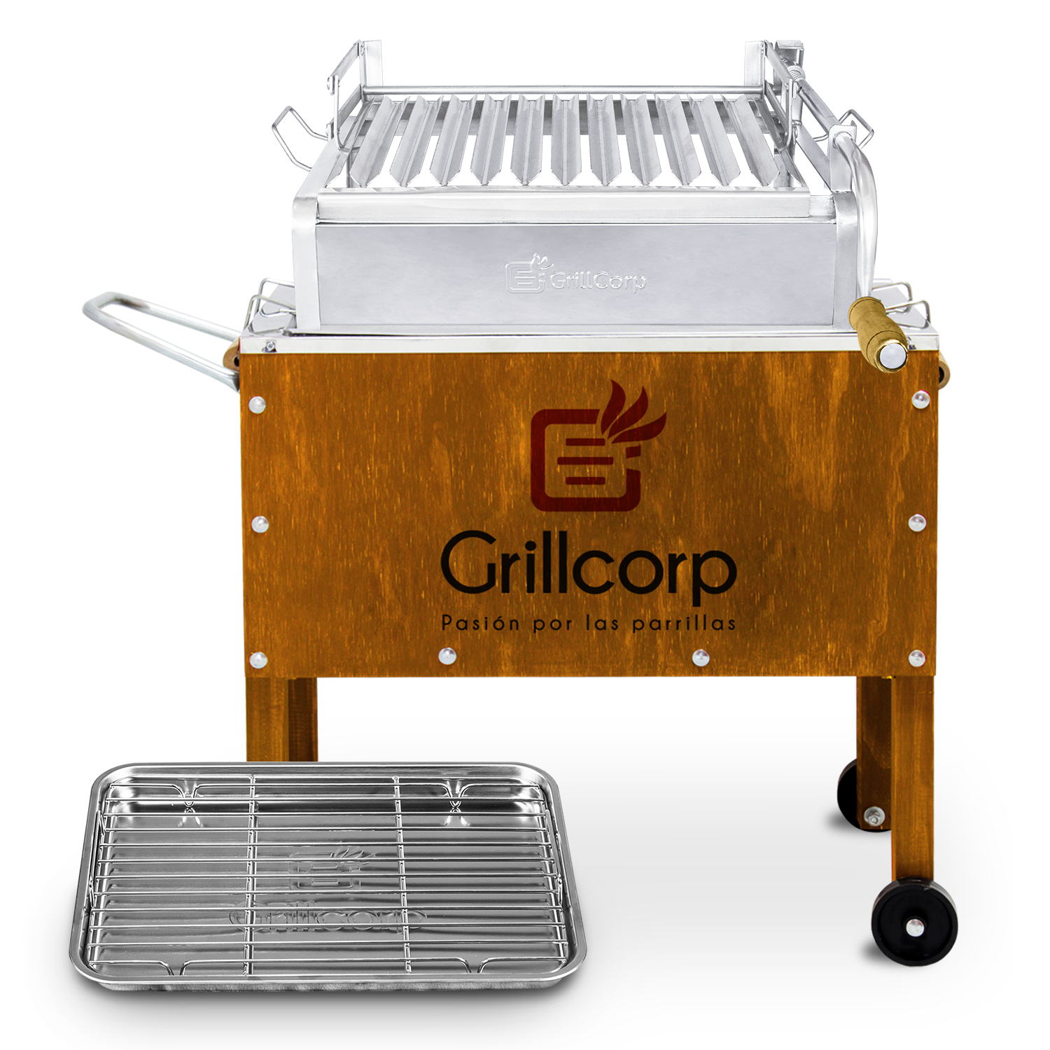 Caja China Junior Caoba Premium con Parrilla de Levante Mixta – Grillcorp