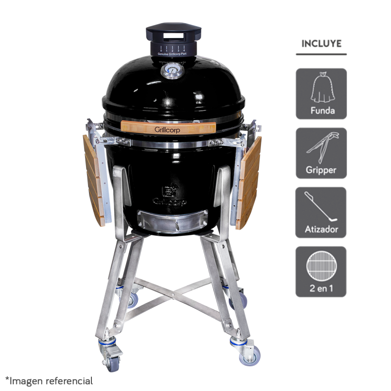 Kamado Classic Pro 18" Brillante + Divide and Conquer 2 niveles – Grillcorp