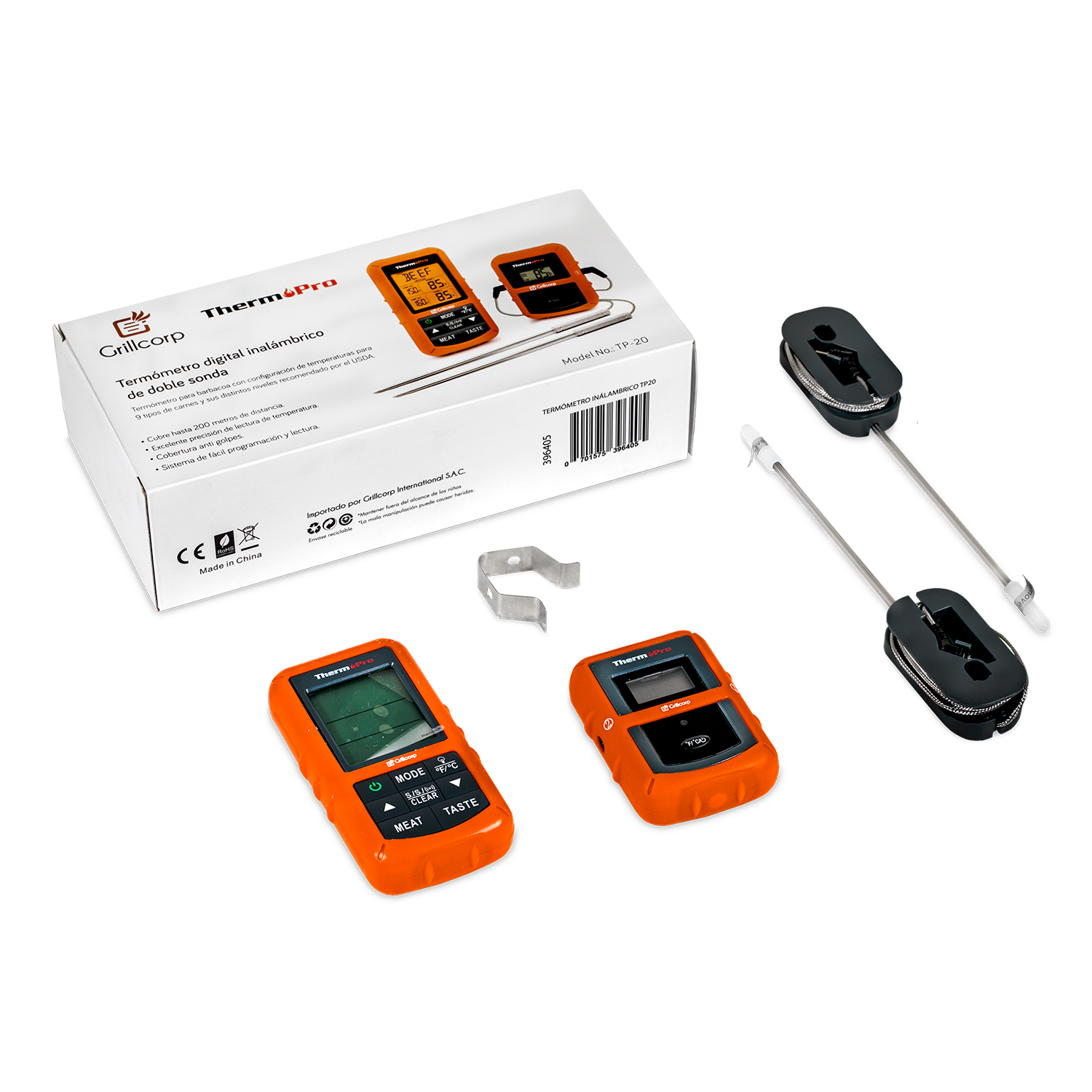 Termómetro con mando a distancia TP20 – Grillcorp
